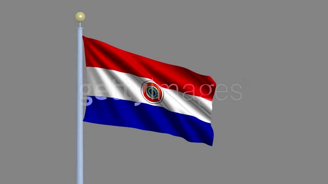 Flag of Paraguay waving in the wind - highly detailed flag including ...