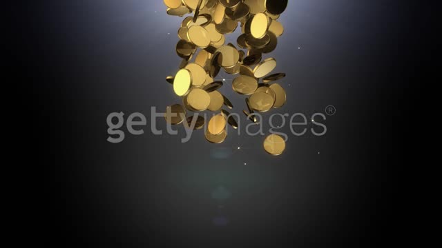 Falling coins flow in slow motion 동영상 (VID_0757224) - 게티이미지뱅크