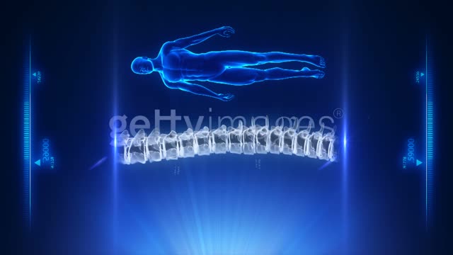 Human spine blue projection in loop 동영상 (VID_0860142) - 게티이미지뱅크