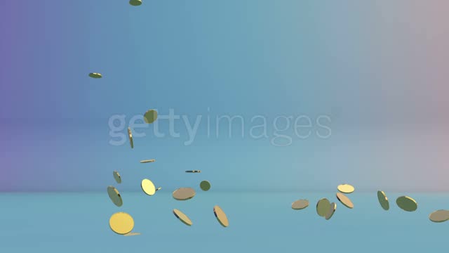 Falling coins flow in slow motion 동영상 (VID_0757224) - 게티이미지뱅크