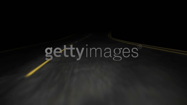 3D animation of a roadtrip on an empty road at night. 동영상 (VID_2109299 ...