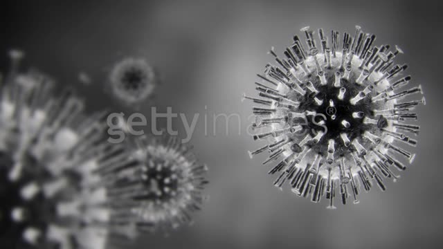 Animation of the avian flu virus& H5N1. Artist impression. Perfect loop ...