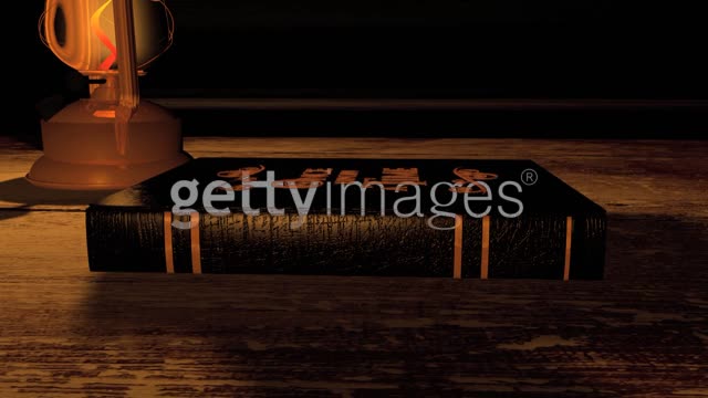Computer generated animation of an old fairytale storybook opening to ...