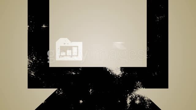 Dynamic graphic animation using icons and text elements to represent a ...