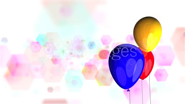 High definition animated loop of brightly coloured balloons spinning ...