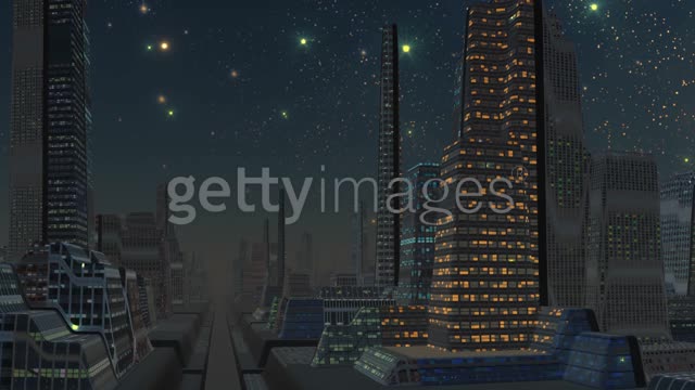 The bright red object (a meteorite& UFO) quickly flies on the night ...