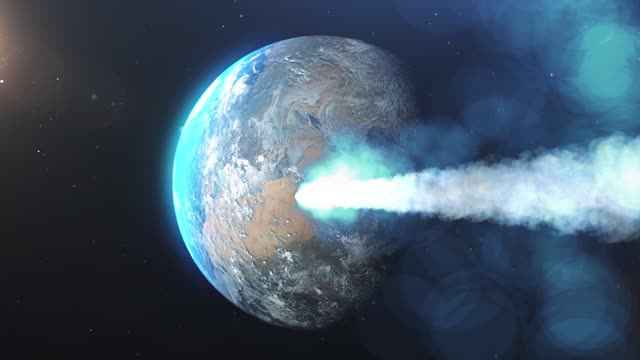 Ice Comet Hitting earth in Middle east creating Large dust shockwave ...