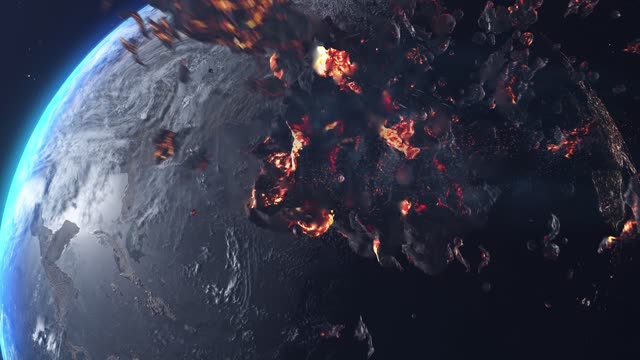 Asteroid meteor crash on moon surface 동영상 (JF220381) - 게티이미지뱅크