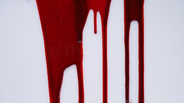 Horror Reminders - Blood flowing on white background / South Korea 동영상 ...