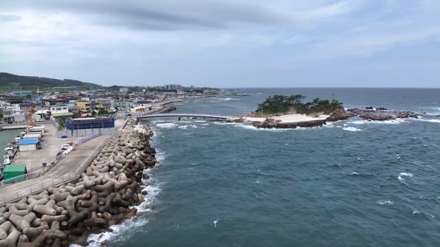 Guryongpo, Samjeong Island, Port, light house, breakwater and sescape ...