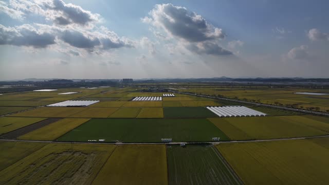 Rice paddy, Highway and surroundings / Nonsan-si, Chungcheongnam-do ...
