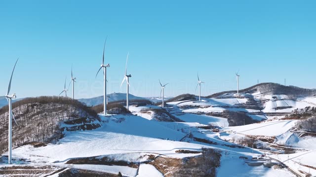 Anbandegi Village, wind power plant and surroundings / Pyeongchang-gun ...