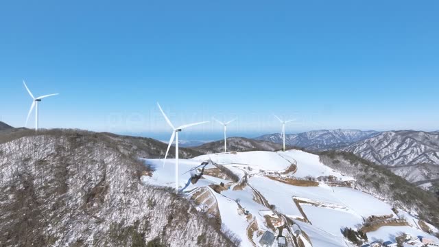 Anbandegi Village, wind power plant and surroundings / Pyeongchang-gun ...