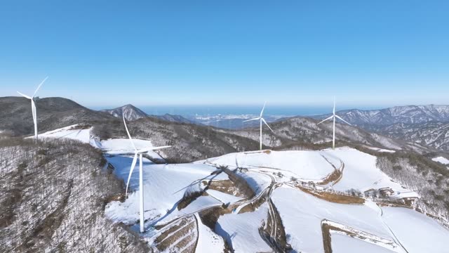 Anbandegi Village, wind power plant and surroundings / Pyeongchang-gun ...