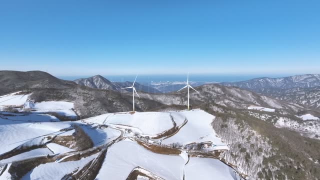 Anbandegi Village, wind power plant and surroundings / Pyeongchang-gun ...