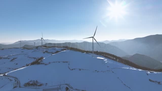Anbandegi Village, wind power plant and surroundings / Pyeongchang-gun ...