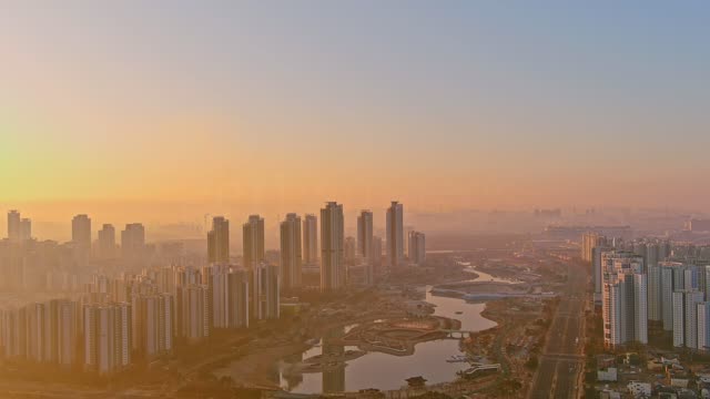 Cheongna International City, Cheongna Lake Park, apartment complex and ...