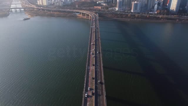 Seoul, Gwangjin-gu, Cheongdam Bridge, downtown and cityscape / South ...