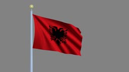 Flag of Albania waving in the wind - highly detailed flag including ...