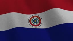 Flag of Paraguay waving in the wind - highly detailed flag including ...
