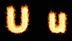Loopable burning U character& capital and small. Alpha channel is ...