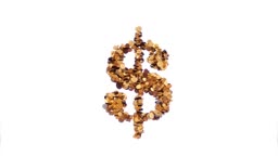 US Dollar sign made of coins exploding (VID_1648671) - 게티이미지뱅크