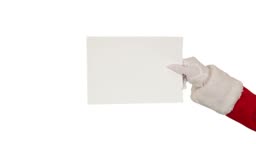 Santa Claus Presenting a White Sheet then sending a Kiss and saying Bye ...