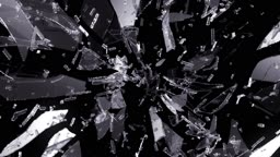 Demolished and Shattered glass with slow motion. Alpha (VID_4194669 ...