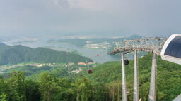 Samaksan Mountain, cable car of Uiamho Lake, Soyanggang River at day ...