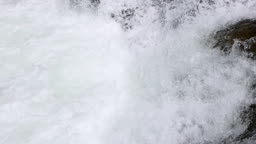 Valley, waterfall, rock, jumping Sharp-snouted lenok, Freshwater fish ...