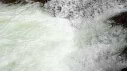 Valley, waterfall, rock, jumping Sharp-snouted lenok, Freshwater fish ...