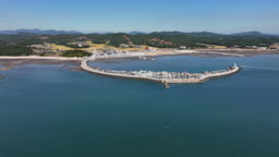 Namdang Port, beach, breakwater, parking lot / Hongseong-gun ...