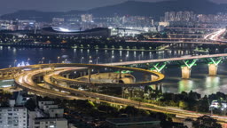 Han River, Cheongdamdaegyo Bridge, Jamsil Sports Complex and ...