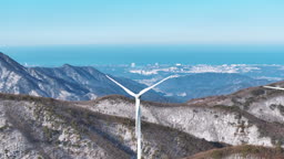 Anbandegi Village, wind power plant and surroundings / Pyeongchang-gun ...