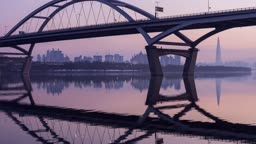 Han River, Gangdong-gu, Guri-si, Amsa Bridge, Lotte World Tower ...