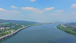 Seoul, Han River, Gwangjin-gu, Gangdong-gu, Guri-si, Amsa Bridge ...