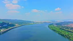 Seoul, Han River, Gwangjin-gu, Gangdong-gu, Guri-si, Amsa Bridge ...