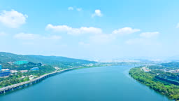 Seoul, Han River, Gwangjin-gu, Gangdong-gu, Guri-si, Amsa Bridge ...